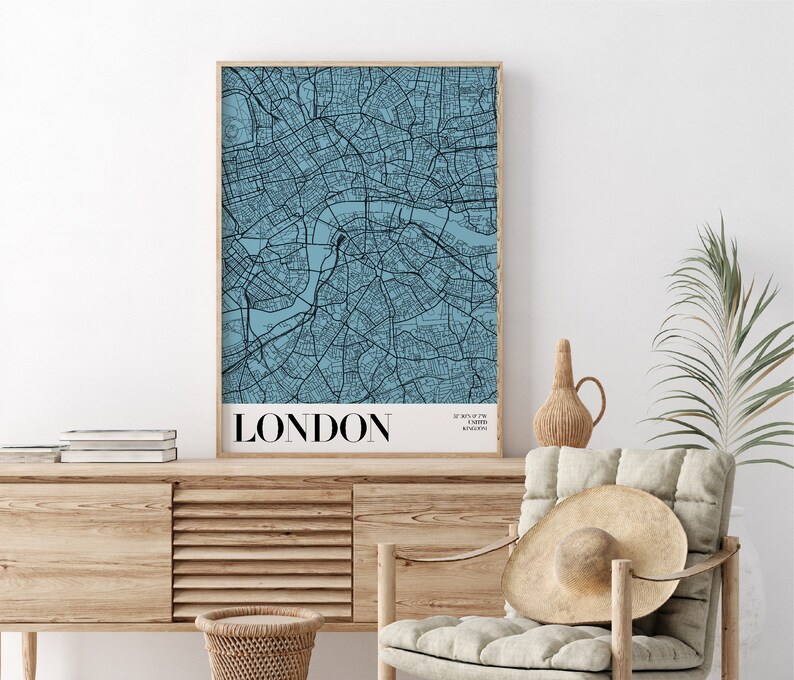 London Map Poster City Map Art Print Printable London City - Etsy