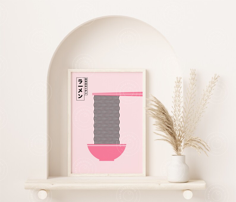 Ramen Noodle Print Japanese Print Ramen Poster Ramen Art - Etsy