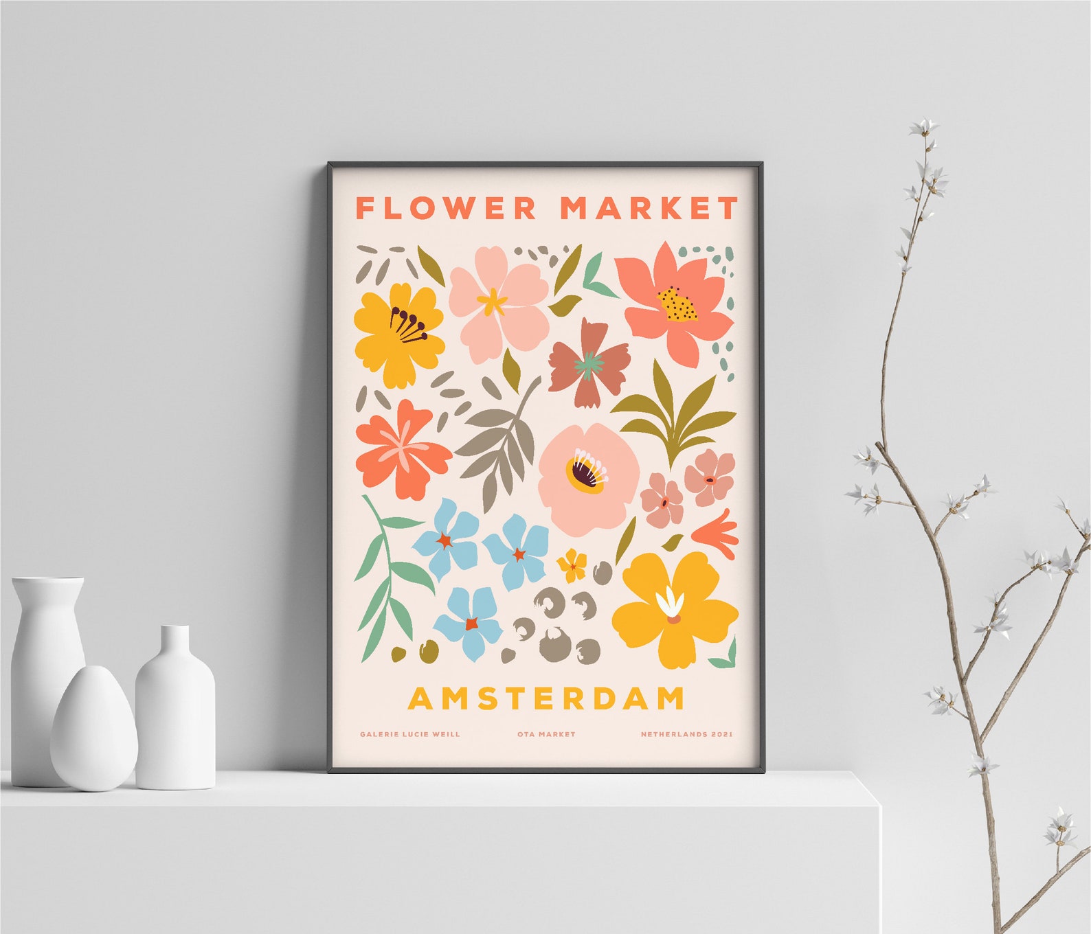 Flower Market Poster, Flower Market Prints, Digital Download, Tokyo ...