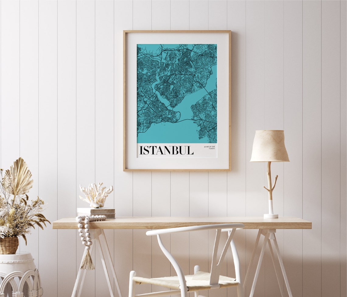Istanbul Map Poster City Map Art Print Printable Istanbul | Etsy