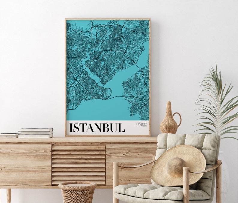 Istanbul Map Poster City Map Art Print Printable Istanbul | Etsy