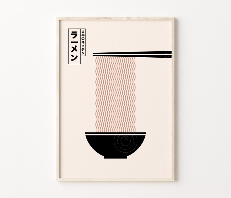 Ramen Noodle Print Japanese Print Ramen Poster Ramen Art - Etsy