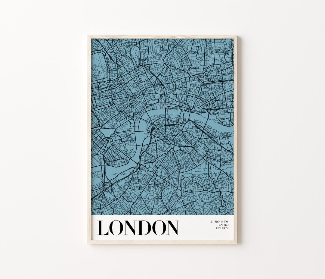 London Map Poster, City Map Art Print, Printable London City, Digital ...