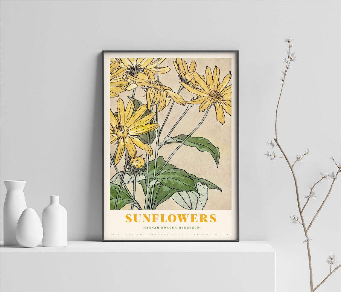 Sunflower Print Flower Market Poster Flower Market Prints | Etsy