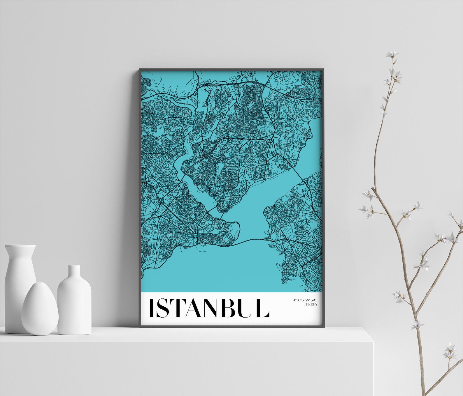 Istanbul Map Poster City Map Art Print Printable Istanbul | Etsy