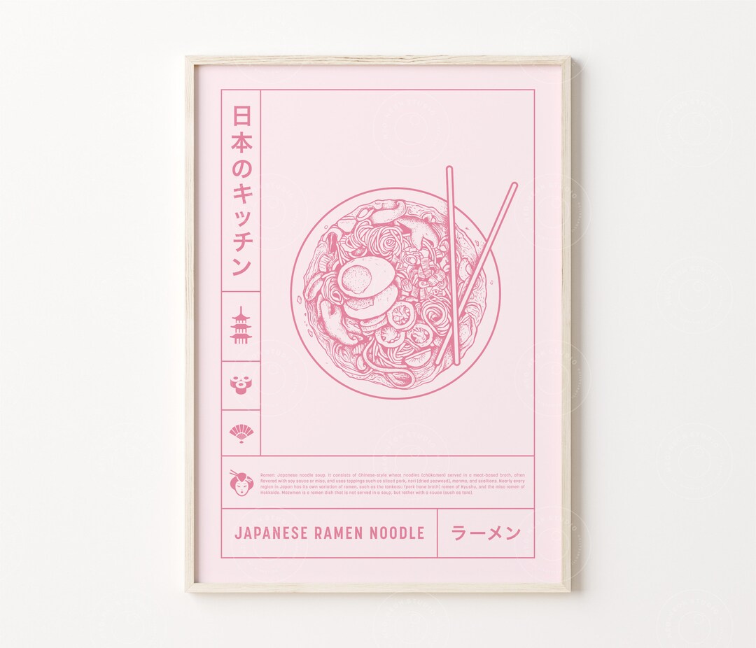 Ramen Noodle Print, Japanese Print, Ramen Poster, Ramen Art Print ...