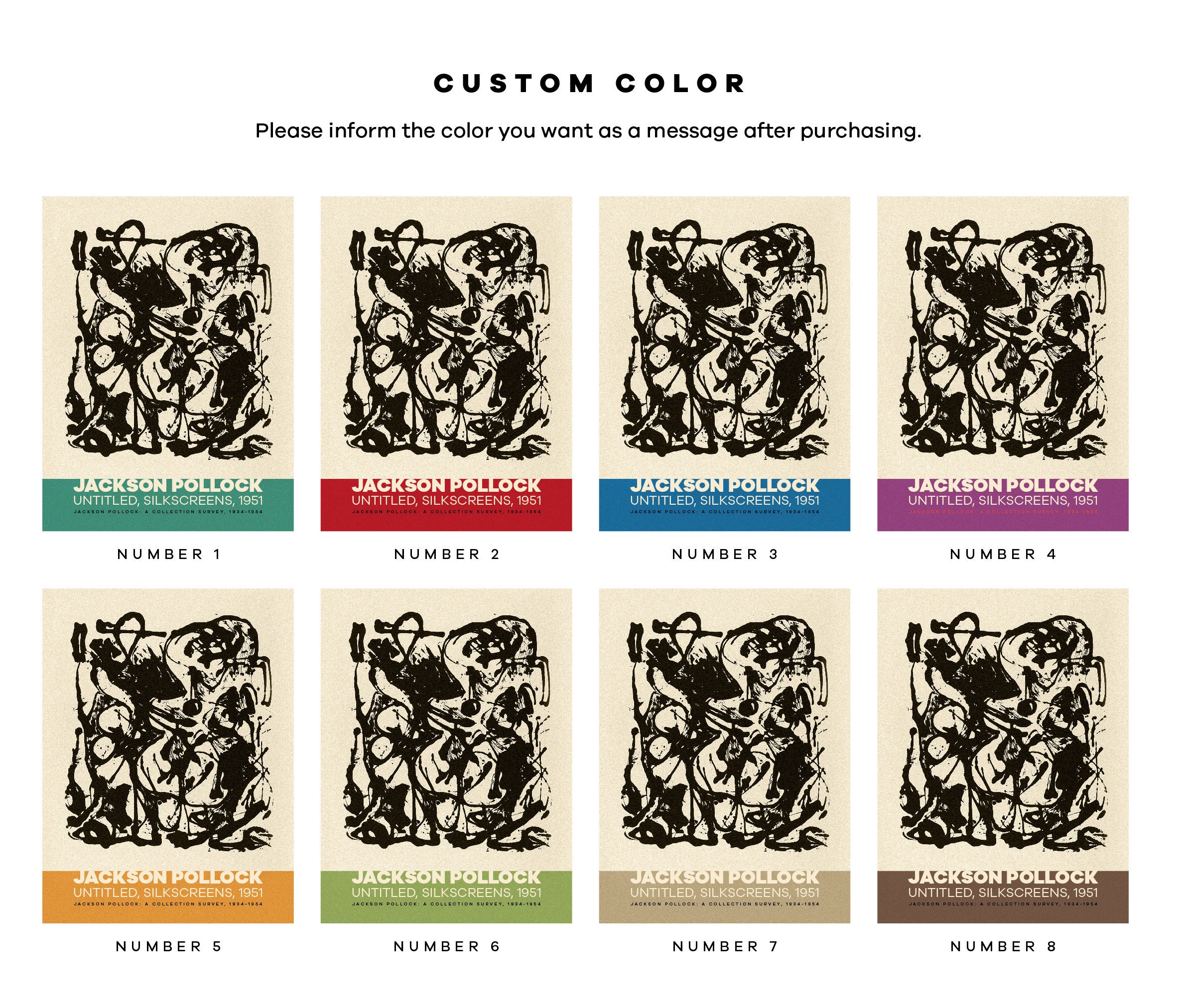 Jackson Pollock Print Art Custom Color Poster Jackson - Etsy