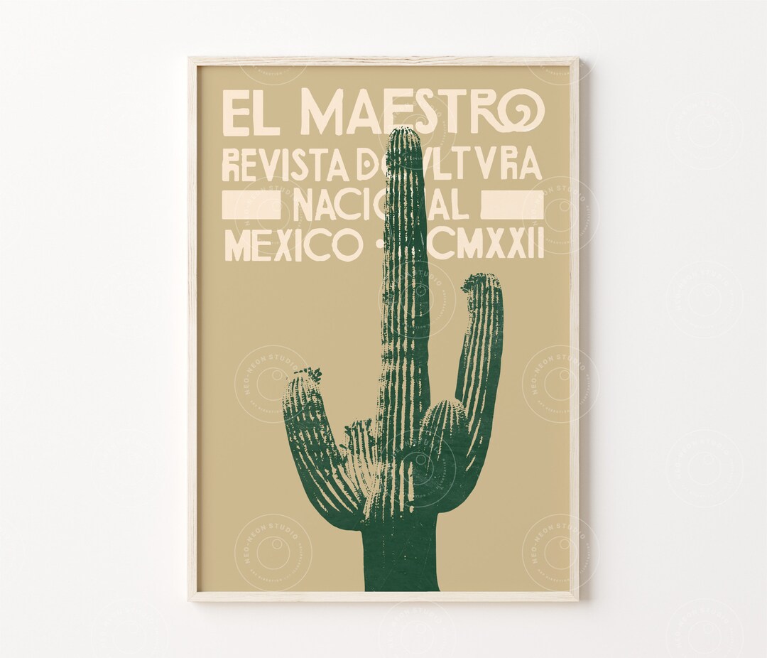 El Maestro Poster, Mexican Vintage Art Print, Mexican Poster, Digital ...