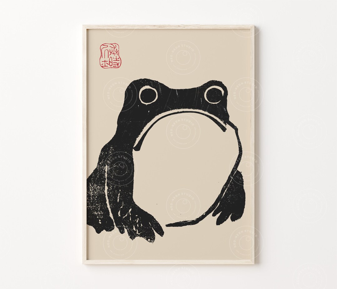 Japanese Frog Poster, Japanese Frog Print, Vintage Japanese Print ...