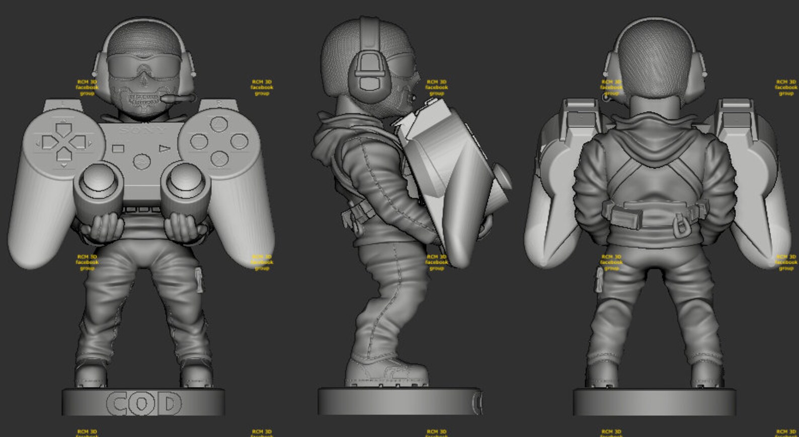 Ghost Call of Duty Warzone Cellphone and Joystick Holder Stl File for ...