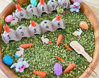 Spring Sensory Bin Montessori Loose Part Small Wooden Tools Carrot ...