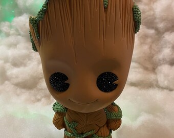 Custom Designed AB Rhinestone Chrome Ceramic Piggy Bank Music Childrens ...