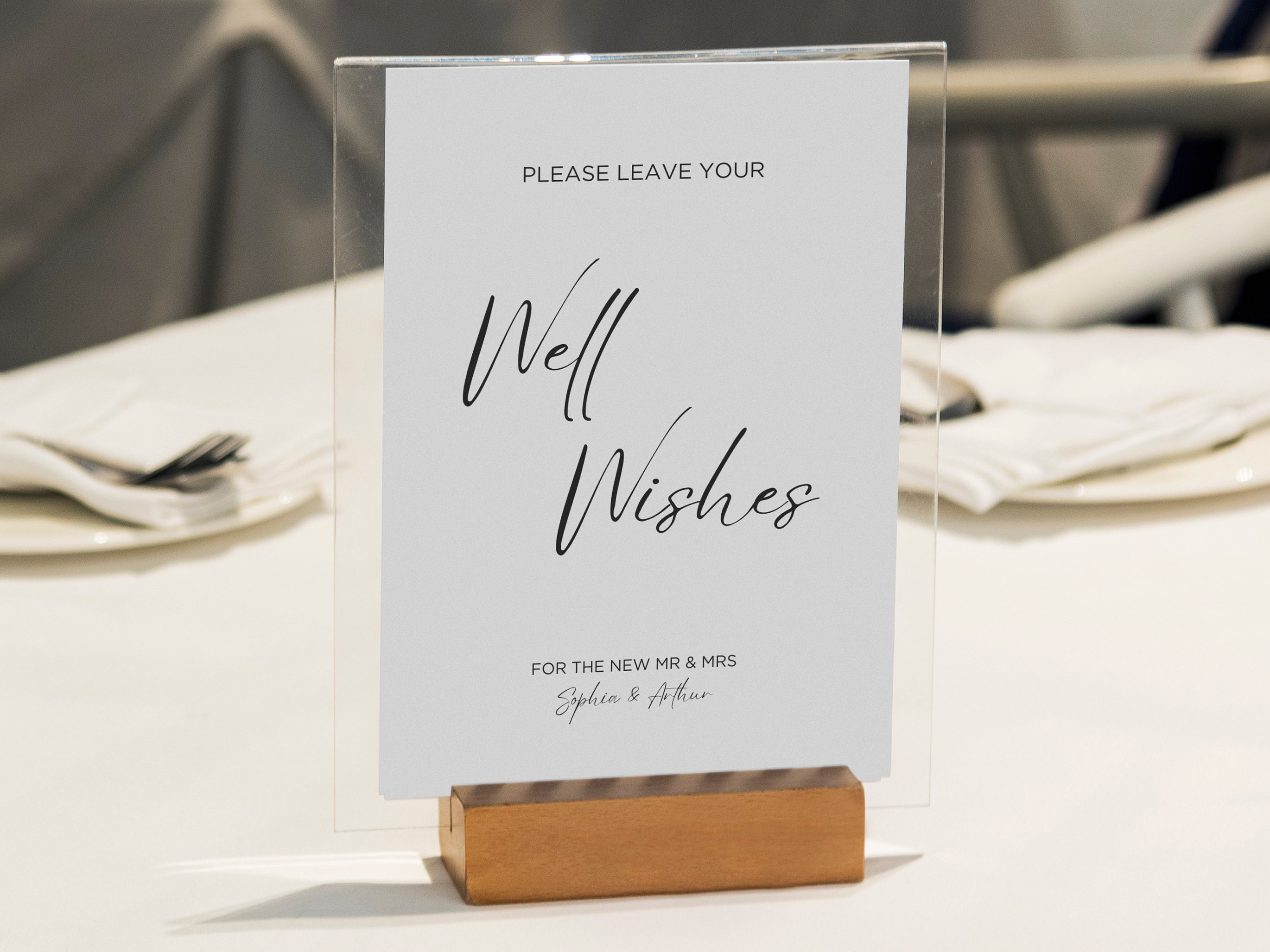 Printable Wishing Well Sign, Minimalist Modern Wedding, Honeymoon Fun ...