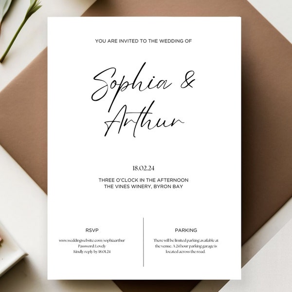 Canva Digital Wedding Invitations - Etsy