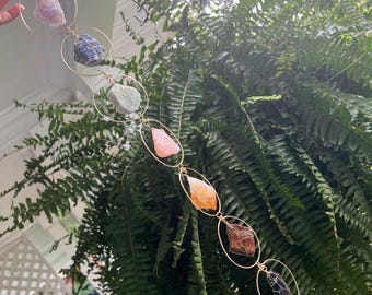 7 Chakra Crystal Gemstone Indoor Wall Hanger Hanging Boho Home Decor ...