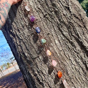 7 Chakra Crystal Gemstone Indoor Wall Hanger Hanging | Boho Home Decor ...