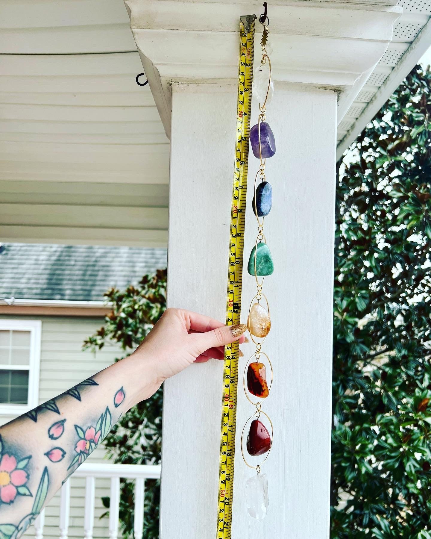 7 Chakra Crystal Gemstone Indoor Wall Hanger Hanging Boho - Etsy