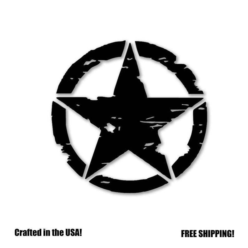 U.S. Army Star Weathered U.S. Military Decal Vinyl Sticker Car Window ...