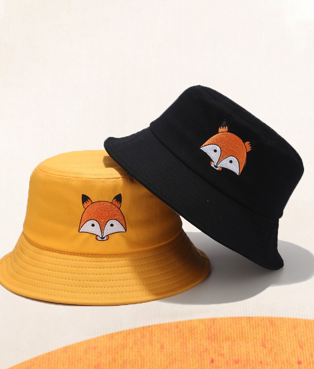 Embroidery Cute Fox Bucket Hat Adult Bucket Hat Adorable - Etsy