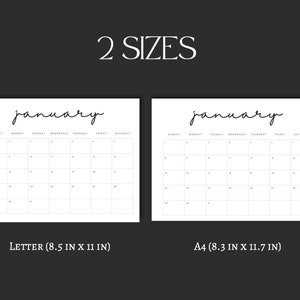 Printable 2023 Calendar PDF Digital Download Monthly Planner Year ...