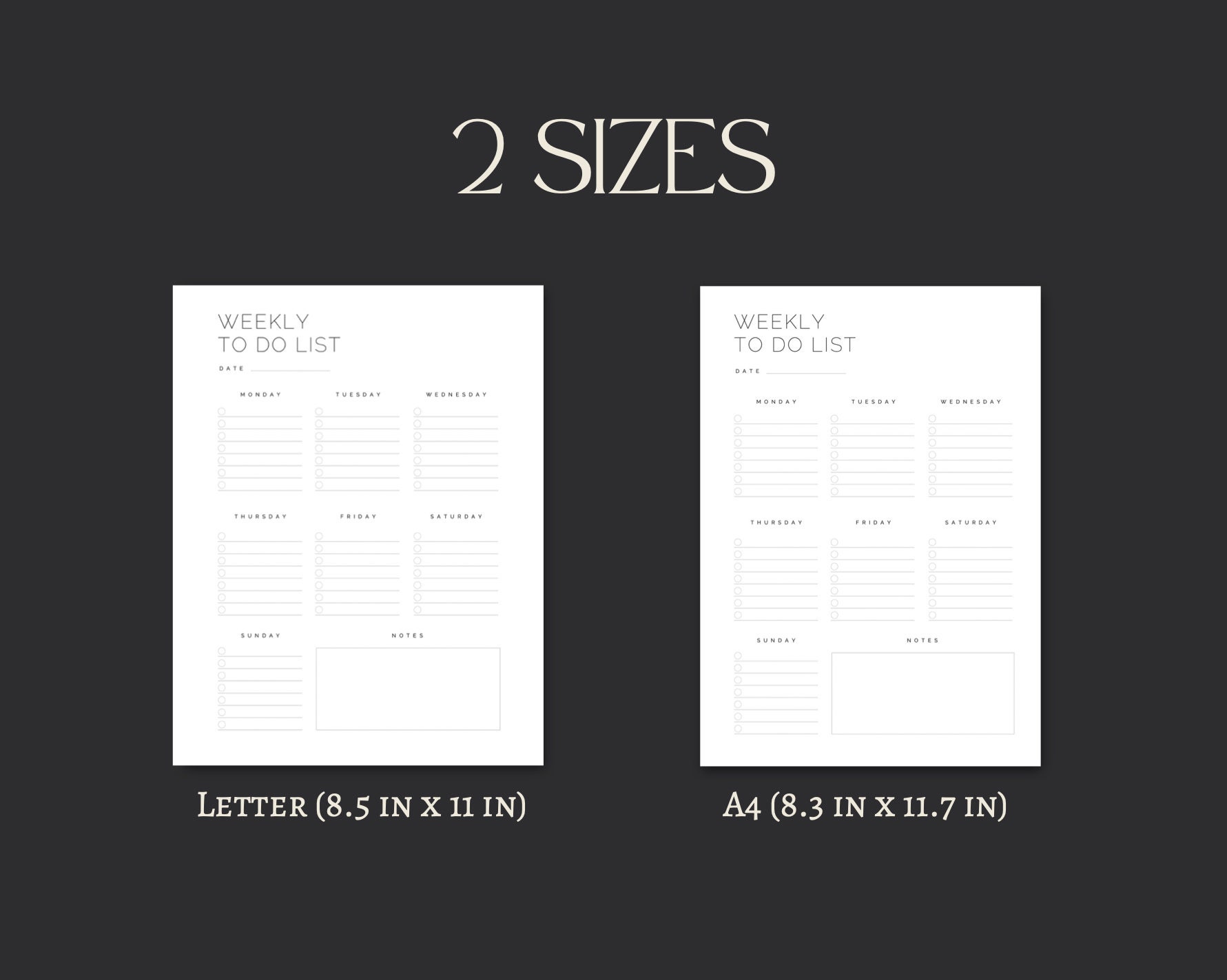 Weekly To Do List Printable PDF Instant Download Weekly Etsy Canada