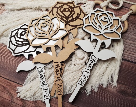 Clip Art & Image Files Glowforge Graduation Hat Flowers SVG Cricut Cut ...