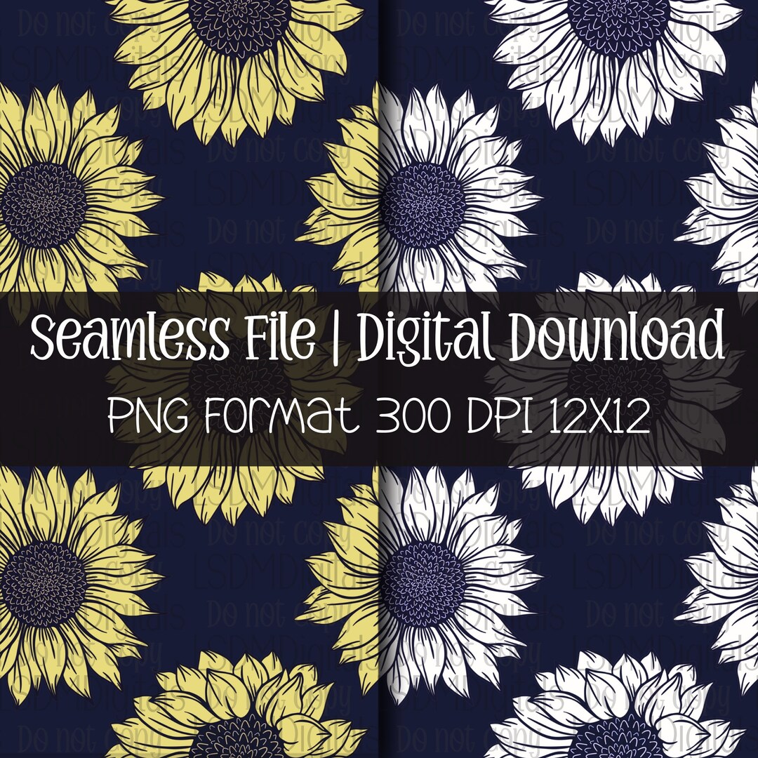 HAND DRAWN Sunflowers | Sunflowers Png | Floral Png | Seamless File ...