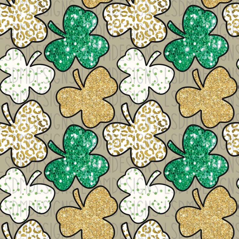 Patterned Shamrocks | Shamrock Png | St. Patrick’s Day Png | Seamless ...