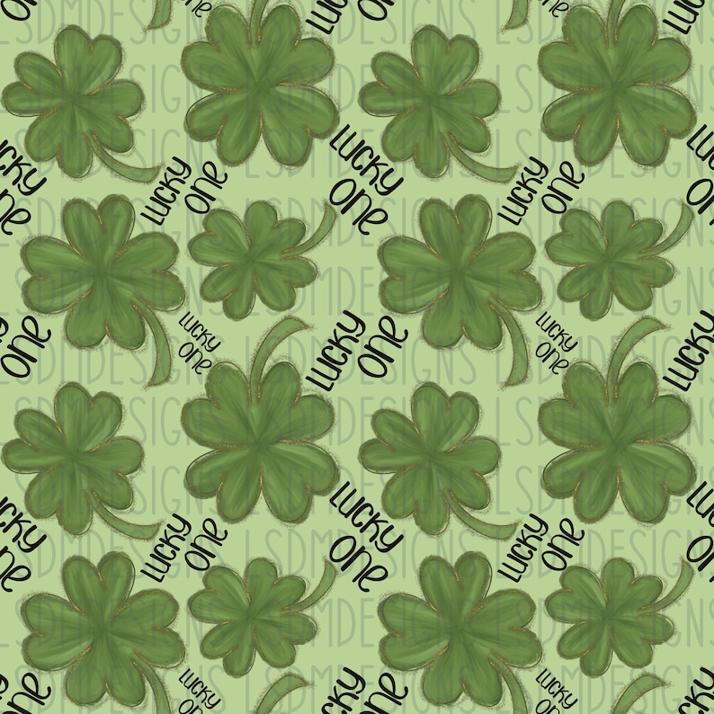 HAND DRAWN Shamrocks Png | Lucky One Png | 2 Seamless Files | Digital ...