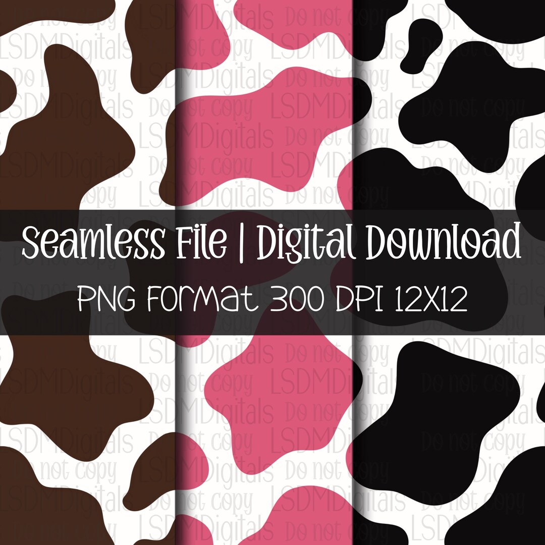 Cow Print Bundle Seamless Files, Hand Drawn - Etsy