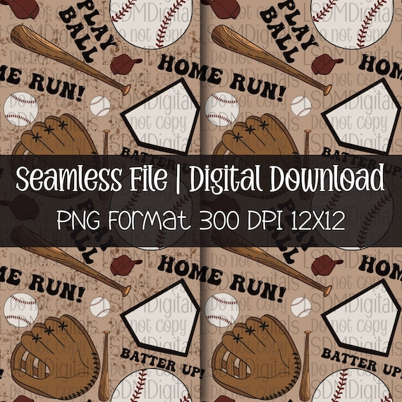 Baseball Sports Png Baseball Png HAND DRAWN Seamless | Etsy