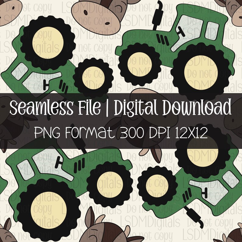 Green Tractor | Farm Png | Tractor Png | Seamless File | Digital ...