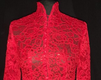 Red Lace Bolero - Etsy