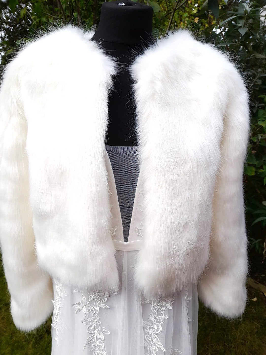 Stylish Ivory Faux Fur Wedding Jacket for Bride or Bridesmaid - Stay ...