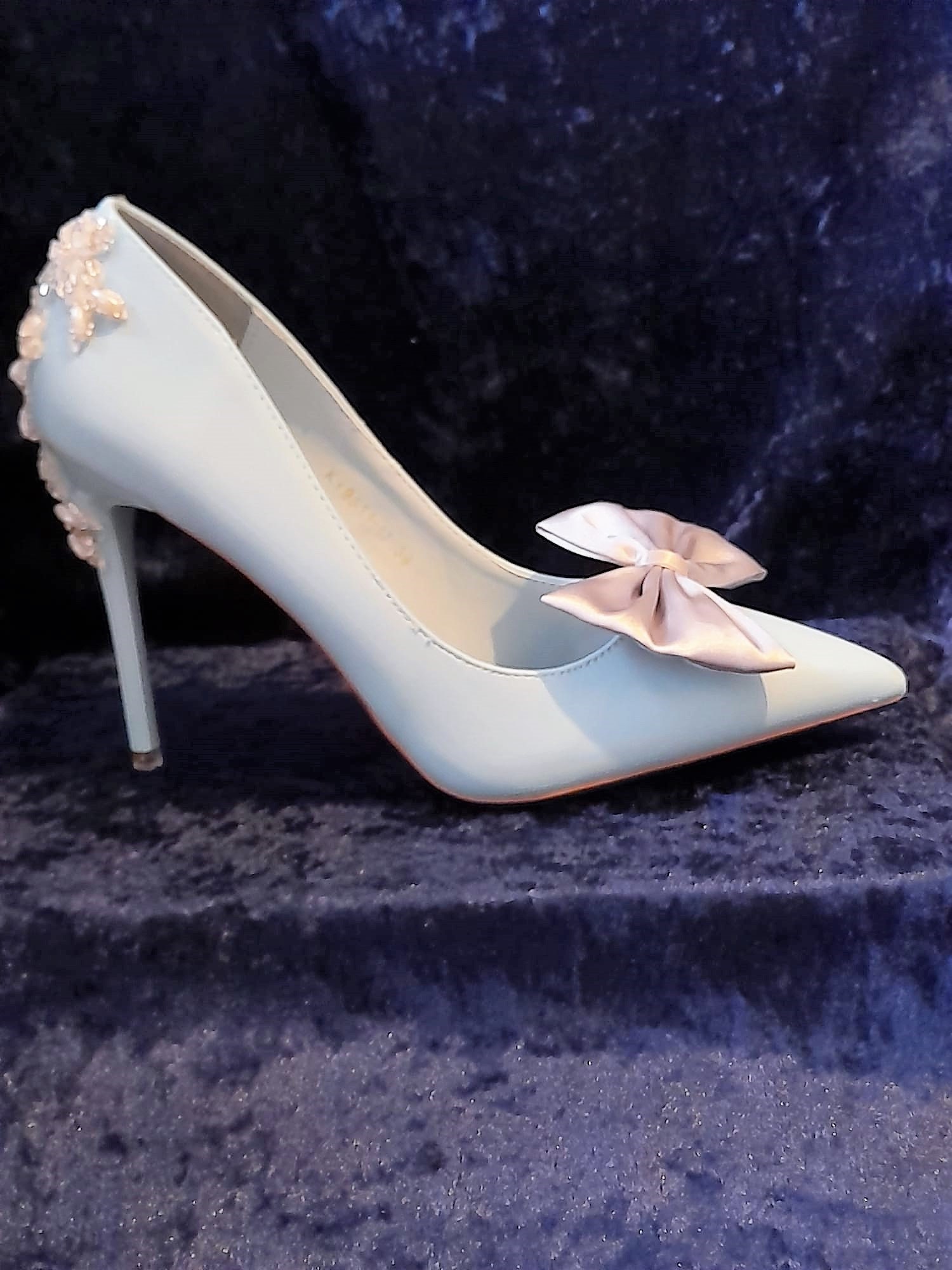 Blue Bridal Shoeswedding Shoes With Bowsomething Blue - Etsy