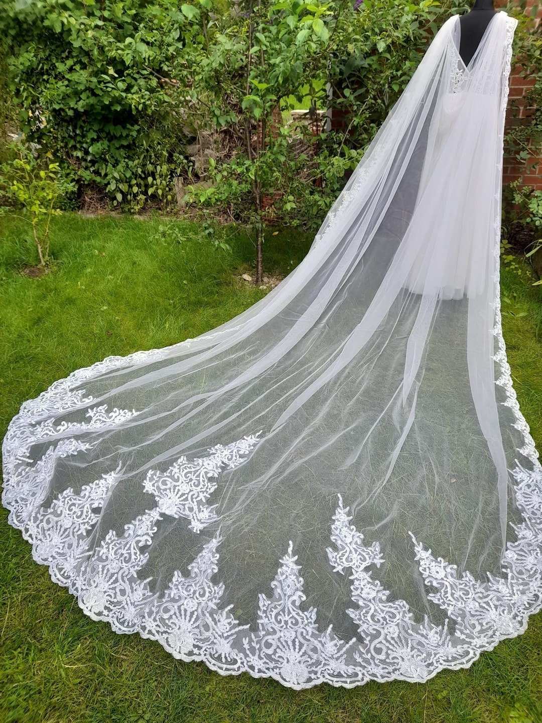 Dark Ivory Cathedral Bridal Cape Veil Cloak for Wedding - Etsy