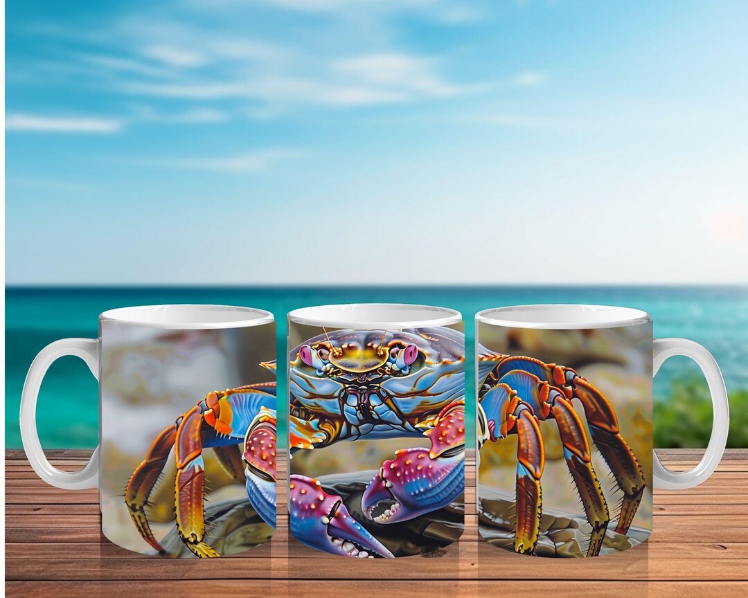 Maryland Blue Claw Crab Coffee Tea or Coco Mug, Beautiful Crustacean ...