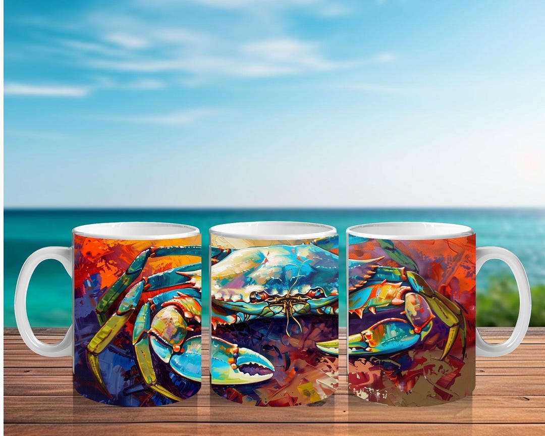 Blue Crab Coffee Mug: Vivid Crustacean Lover Cup - Etsy