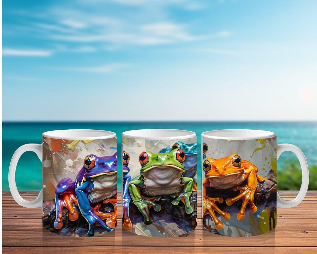 Tree Frogs Brightly Colored Amphibians Coffee Tea or Coco Mug ...