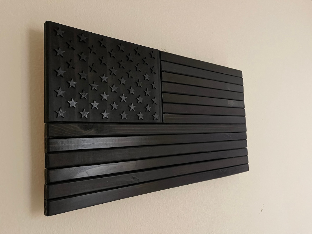 Blackout American Wooden Flag - Etsy