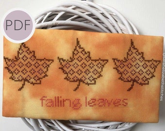 Counted Cross Stitch Autumn Leaves Pattern PDF Download - Etsy