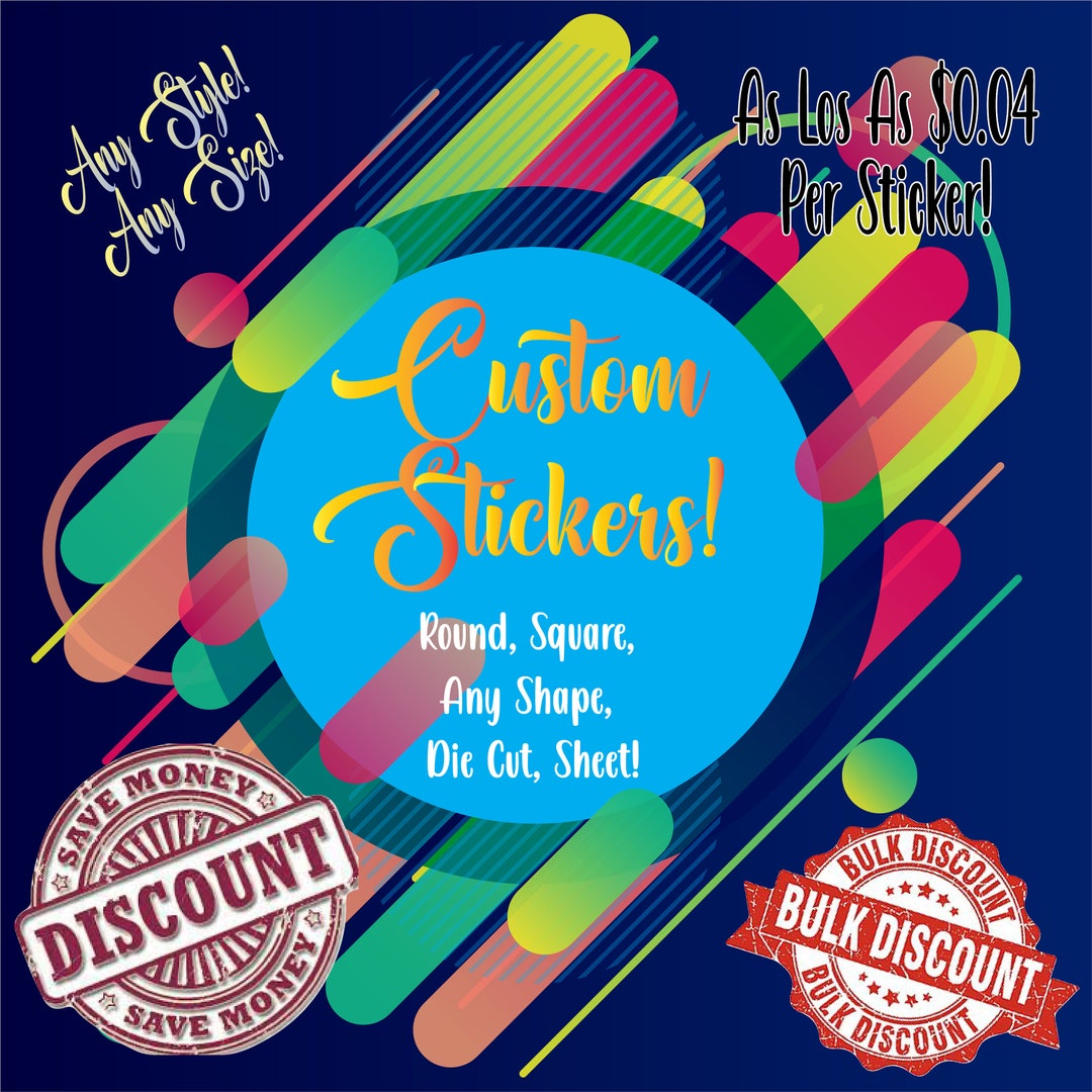 100 Quaity Logo Stickers Your Very Own Vinyl Stickers and Decals Any ...