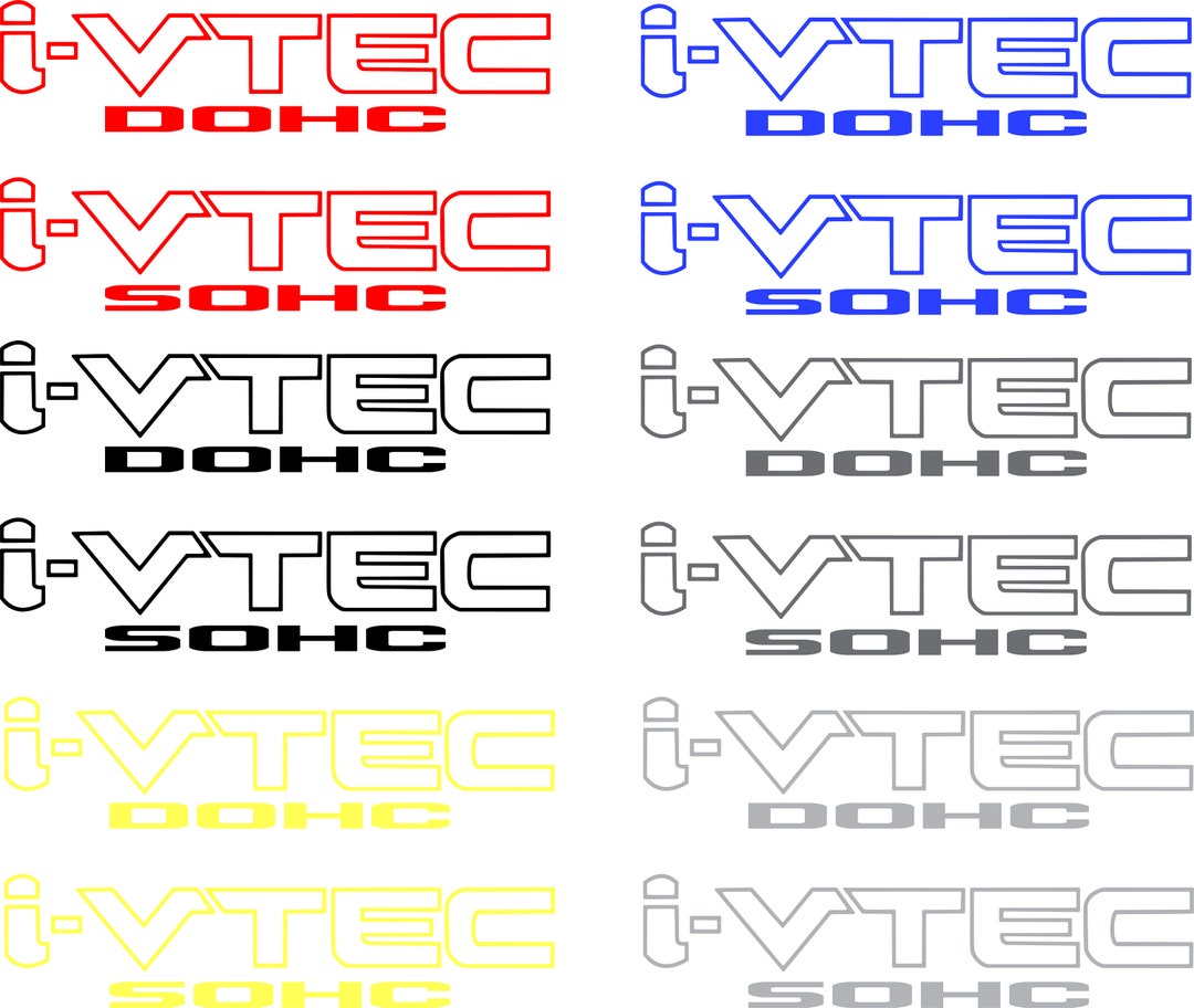 2X I-vtec DOHC Decal Sticker Vinyl for Honda Accord Civic Acura TSX Crv ...
