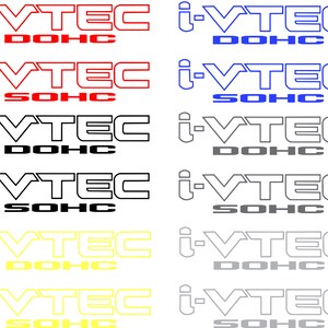 2X I-vtec DOHC Decal Sticker Vinyl for Honda Accord Civic Acura TSX Crv ...