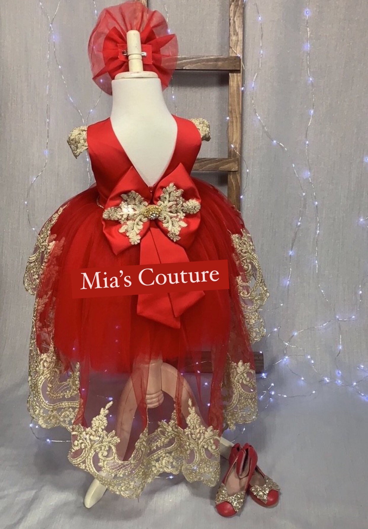 Red and Gold Girl Dress, Red Dress Toddler, Valentines Dress Toddler ...