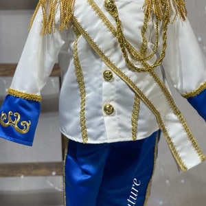 Boys Prince Charming Inspired Suit, Royal Blue Boys Suit, Boys Gold ...