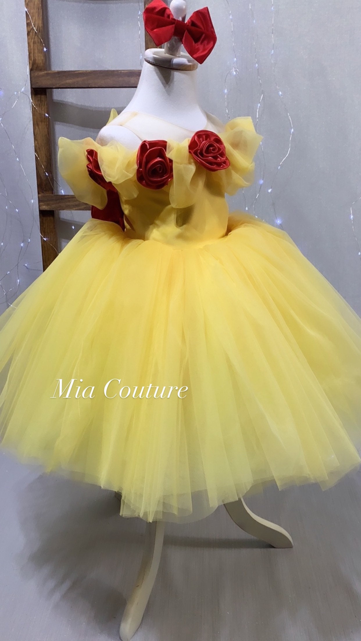 Gold Tulle Belle Formal Flower Girl Dress for Special Occasion ...