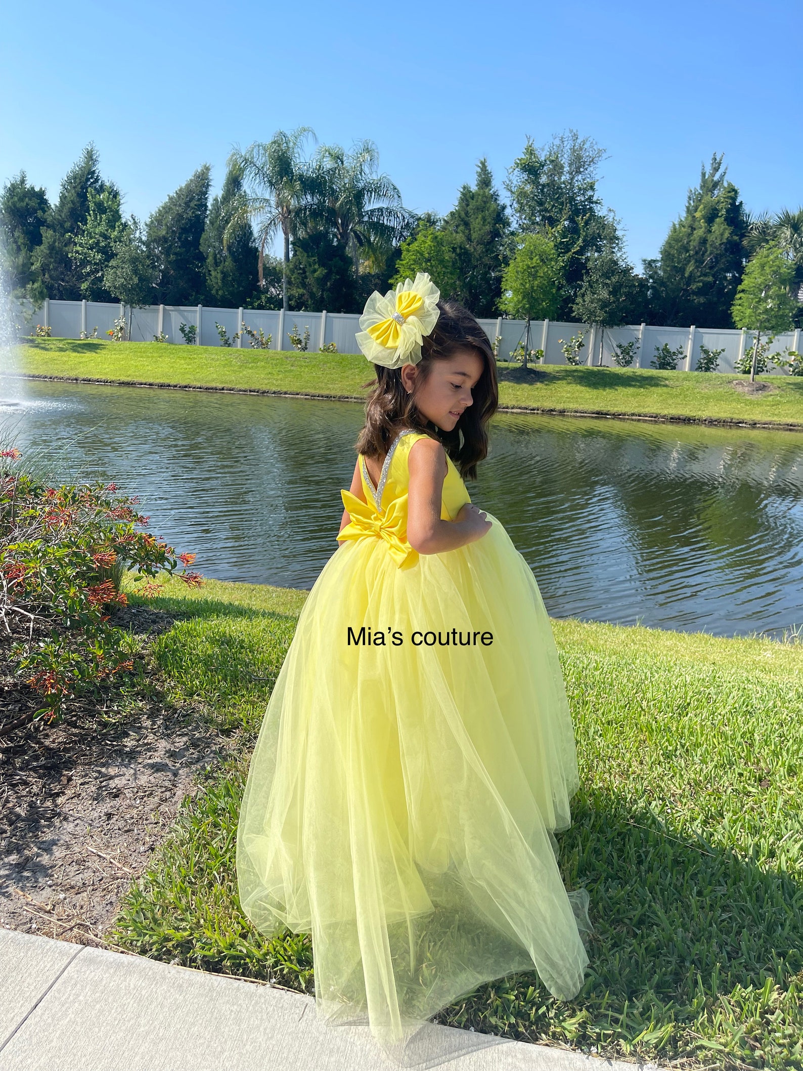 Princess Gown, Yellow Ball Gown, Baby Dress, Full Length Gown, Formal ...