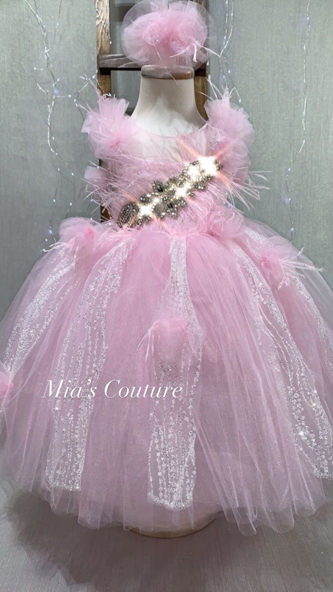 Girls Pearl Dress Pink, Pink Rhinestone Dress for Girls, Toddlers Pearl ...