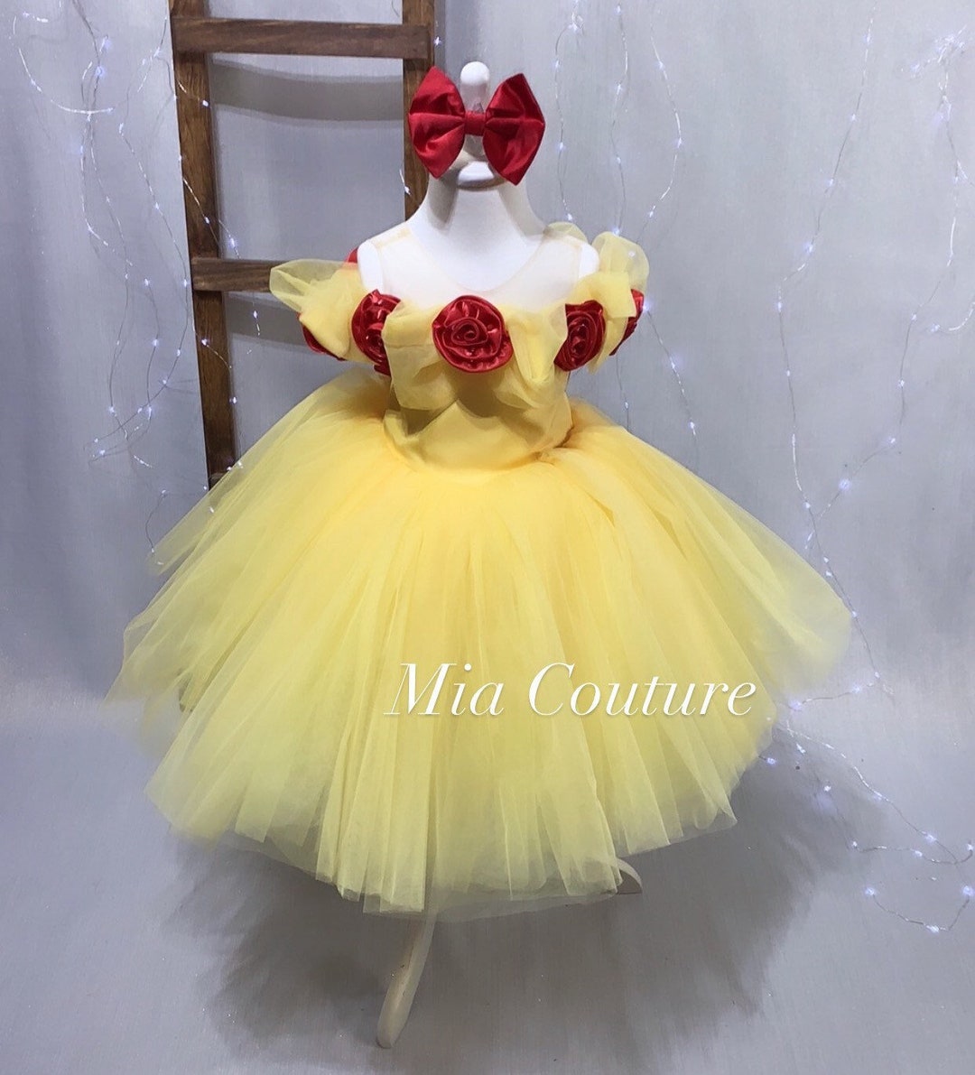Gold Tulle Belle Formal Flower Girl Dress for Special Occasion ...